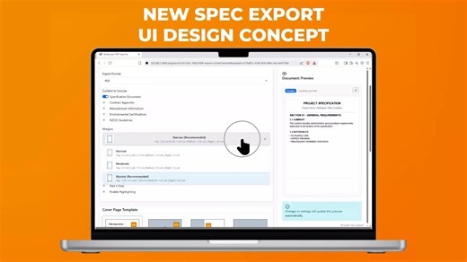 NEW SPEC EXPORT UI DESIGN CONCEPT