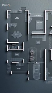 2.6K views · 593 reactions | Thoughtfully planned floor layout blending aesthetics with efficiency — a perfect balance of open spaces, private zones, and natural light. Follow  @sthaayi_design_lab for more inspiring designs. #FloorPlanDesign #HomeLayout #ArchitecturalDesign #ModernArchitecture #InteriorAndExterior #SmartPlanning #HouseBlueprint #ResidentialDesign #VastuFriendly #SECDesign #SouthEastCorner #ArchitectureLovers #DesignInspiration #2219 | Sthaayi Design Lab | Facebook