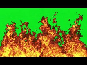 Realistic Fire Animation with Greenscreen Background Slowmotion HD