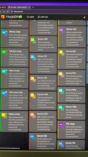 Website to unzip almost any file #unzip #productivity #rar