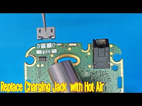 How to replace Mobile Phone Micro USB Charging Port Jack with Hot Air SMD Rework Station Tutorial 22