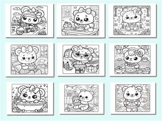 Teddy Bears | Coloring Pages | Digital Download | PLR | Coloring Book | Kids - Etsy