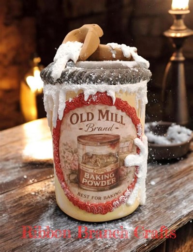 Clay Baking Powder Jar Decor / Primitive Country Decor - Etsy