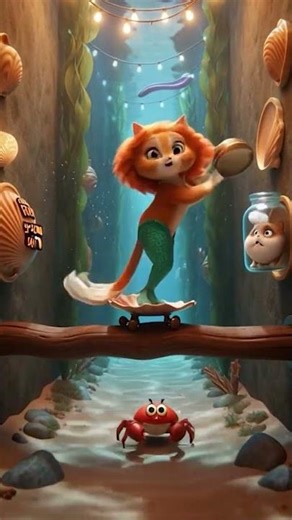 PERFECT AI Animation: Whimsical Mermaid Cat World 🌟 (Full HD)