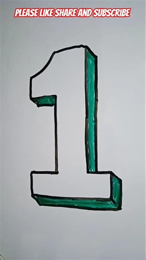 3D Number 1 Drawing #viralshorts #shorts