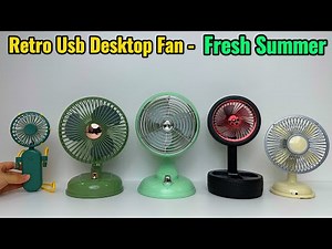 Mini Retro Usb Desktop Fan - Portable Rechargeable Handheld Folding Fan | Unboxing and review