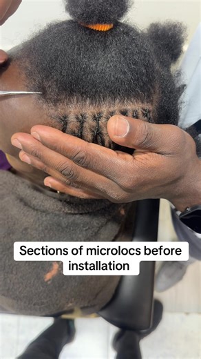 Micro Locs installation sections #microlocs #humanhair #locsstyles #eldoretsalons #chimotodreadlocks