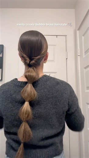 Trendy bubble braid hairstyle #braidtutorial