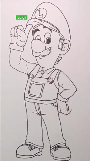 How To Draw Luigi | Step By Step #shorts #drawingvideo #howtodraw #luigi