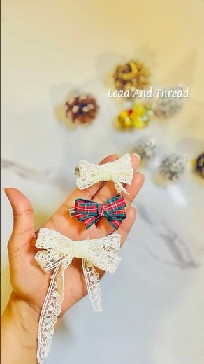 DIY Cute Lace Bows | Simple Handmade Bow Tutorial.How to Make Easy Mini Hair Bows at Home | Steps