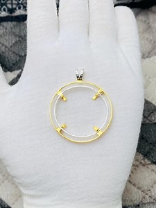 925 Sterling Silver Round Bezel Pendant Setting - Coin Connector - Etsy