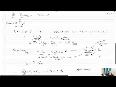 Basic Mixture Problems using first order linear differential equations