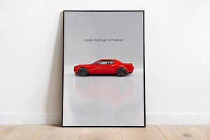 Dodge Challenger SRT Demon Car Poster, Digital File, Supercar Wall Art , Sports Car Print, Printable Digital Art, Supercar Enthusiast Gift - Etsy
