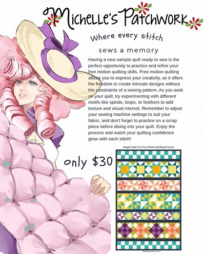 The New Sample Quilt is a great place to start quilting Only $30 Order Now | Michelle's Patchwork and Art