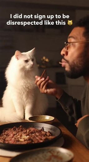 This cat’s side-eye could season the whole meal 🍖😼 | Diply