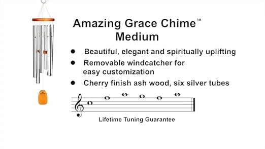 Woodstock Chimes Tuned Amazing Grace Chime, Medium, Silver