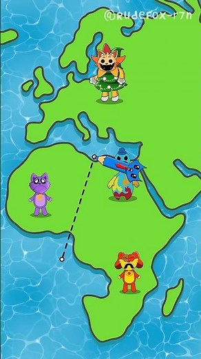 Breaking the World Map Apart for Poppy Playtime, Dandy’s World and The Deer #shorts