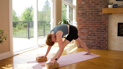 20 min strength focused power yoga with blocks