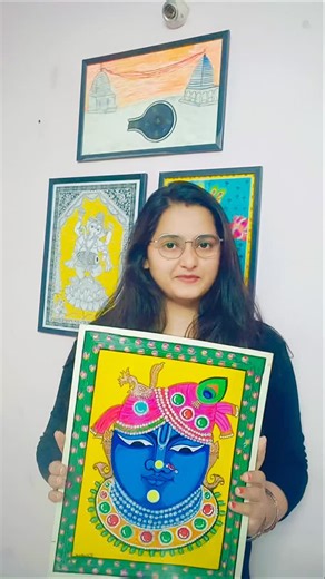 Nidhi jha/Painting Artist on Instagram: "A Divine Convergence of Art!* 🌟 We are overwhelmed with joy to present ‘Shreenathji Mukharvind’ – a breathtaking collection of artworks by over *50 talented artists!* 🎨 Hosted by @artisticfolklore @artwork_jyoti @designish_studios @ingenuitybylakshmi, and art by Nidhi Jha @nidhipassion each piece captures the spiritual essence of Shree Krishna in the revered Mukharvind pose, blending traditional Pichwai art with unique interpretations. A tribute to devo