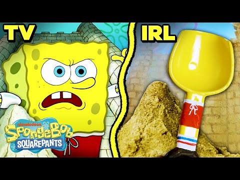 SpongeBob & Patrick Sand Castle War IRL! 🏰