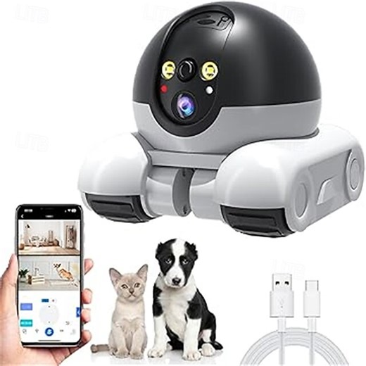 Patrol Buddy Robot Camera on Wheels 360 Camera with 2-Way Talk APP Remote Control Night Vision 1080p HD Ultra-Long Battery Life (Wi-Fi) 2025