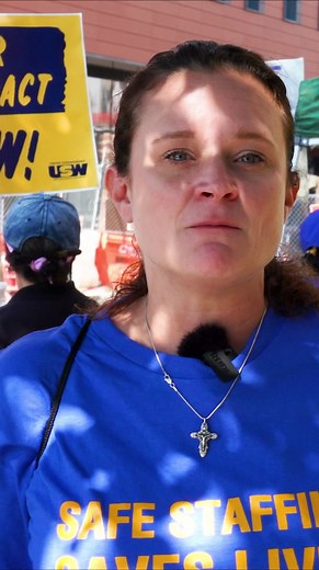8K views · 425 reactions | Critical Care Transport nurse, Jessica Newcomb, is out on an unfair labor practice strike at Robert Wood Johnson Hospital. She shares her passionate views on patient safety, her duty as a healthcare professional, and the important lessons she teaches her children about safe staffing in the medical field. #USW #USWHCWC #RobertWoodJohnson #UnfairLaborPracticeStrike #SafeStaffingNow #NursesStrike | United Steelworkers | Facebook