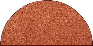 Furnish my Place Modern Plush Solid Color Rug - Orange, 24" x 48" Half Round, Pet and Kids Friendly Rug. Made in USA, Area Rugs Great for Kids, Pets, Event, Wedding