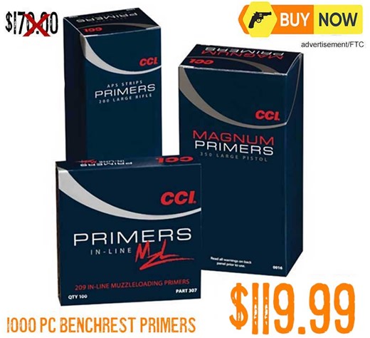CCI Rifle Benchrest Primers 1,000/Box ~ $119.99