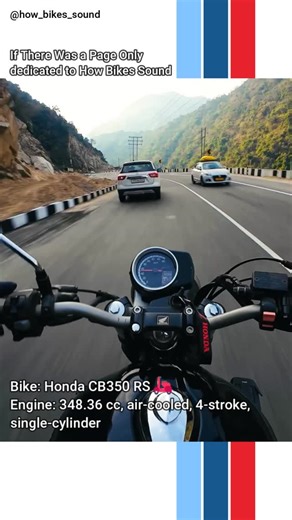 How Bikes Sound 🔊 on Instagram: "Bike: Honda CB350 RS 🛵 Engine: 348.36 cc, air-cooled, 4-stroke, single-cylinder Power: ~21 HP / 15.5 kW @ 5,500 rpm Torque: ~30 Nm / 22.1 lb-ft @ 3,000 rpm Compression Ratio: 9.5:1 Transmission: 5-speed manual Final Drive: Chain Weight: ~180 kg (wet) Seat Height: 800 mm Fuel Capacity: 15 liters Top Speed: ~150 km/h 0–100 km/h: ~12 seconds cr @theluckykashav"