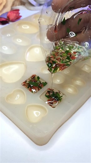 Making Resin Earring Pendant Set 😍 Floral Square Design 😍 #pendant #jwelleryart