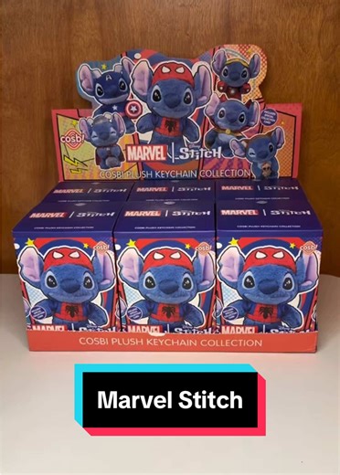 Which one is your favorite? Marvel Stitch Cosbi Plush Keychain Collection featuring Spiderman, Doctor Strange, Captain America, Iron Man, Thor, and Rocket with Groot. Blind box full set unboxing #stitch #blindboxunboxing #asmrsounds #plushkeychain #marvel