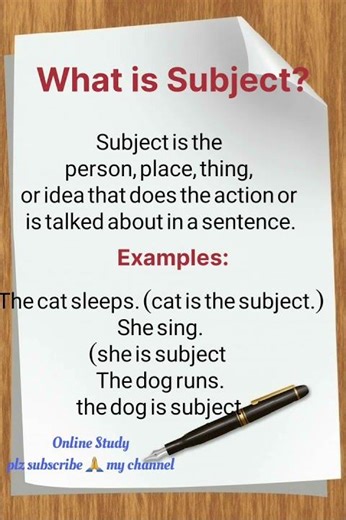 what is subject in grammar?#subject#definition of subject in grammar#definitioninenglish
