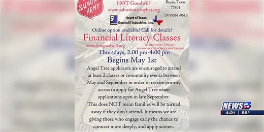 Salvation Army to offer free financial literacy classes