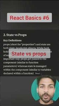 State vs Props in React.#coding #javascript #programming #reactjs #statemanagement #props #interview