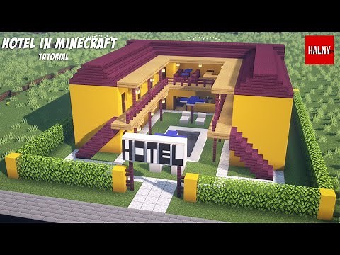 Hotel with a pool in Minecraft - Tutorial