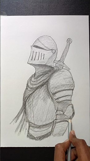 How to Draw a Knight in Armor | Pencil Sketch #shorts #knightdrawing