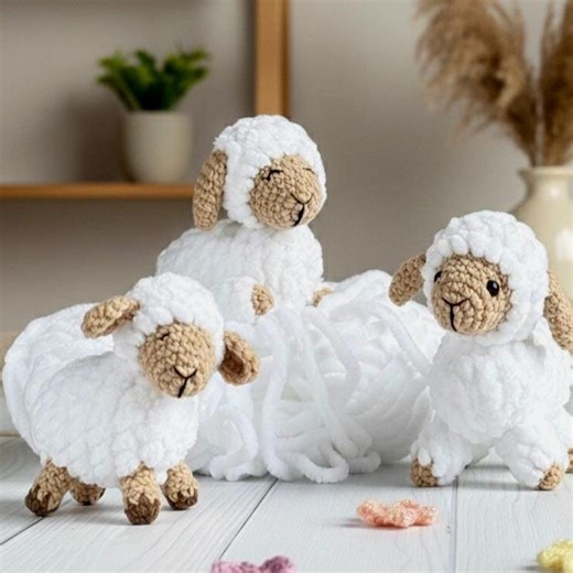 Easter Lamb Crochet Pattern, Nativity Scene Animal, 3-in-1 Amigurumi Fluffy Sheep PDF, Nursery Decor - Etsy