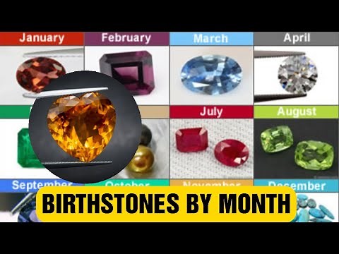 Birthstones by month and their names