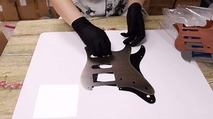 HSS Metal Matte Aluminum Strat Style Pickguard 11 Hole Anodized ST Pick Guard Scratch Plate for USA/Mexico ST/Strat (Rich gold)