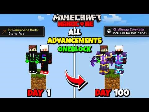 We Completed ALL ADVANCEMENTS In ONEBLOCK In Minecraft Hardcore !