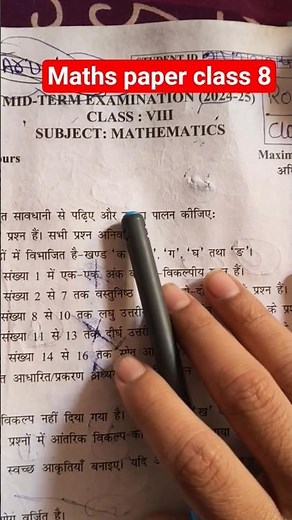 class 8 math mid term paper solution 2025 / 13/10/2025 / maths important questions class 8 / doe