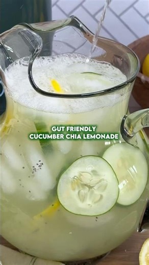 Drink This for Gut Health! Cucumber Chia Lemonade Recipe