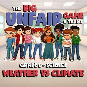 Weather vs Climate BIG UNFAIR GAME - No Prep Grade 6 Science Review Activity