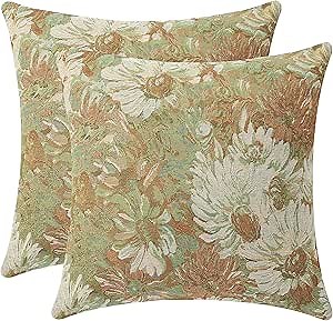 RUMOR Decorative Throw Pillow Covers Pack of 2 Painting Patterns Jacquard Candock Cushion Case for Couch Home Decoration