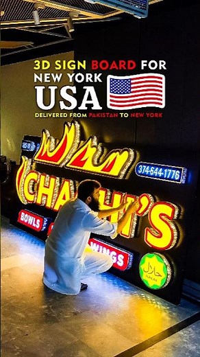 3D LED Sign Board for Restaurant in USA