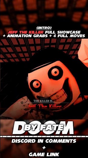 ⌈ Doom By Fate ⌋ JEFF THE KILLER FULL SHOWCASE + ANIMATION GRABS + 4 FULL MOVES 🔥#roblox #doombyfate