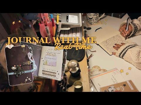 Late Night Journal With Me ✨ Real Time | Creative & Daily Journaling ASMR (Paper Sounds + Music)