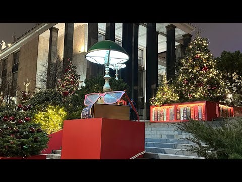 Зима в Москве. Новогодняя библиотека на Воздвиженке.