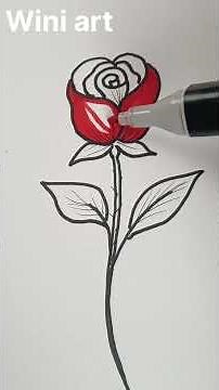 رسم سهل | رسم وردة سهلة جدااااااا | رسومات سهله وبسيطه | رسم 🎨 |easy drawing