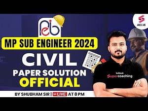 MP Sub Engineer Civil Paper Solution | MP Vyapam Previous Year Question Paper Civil By Shubham Sir